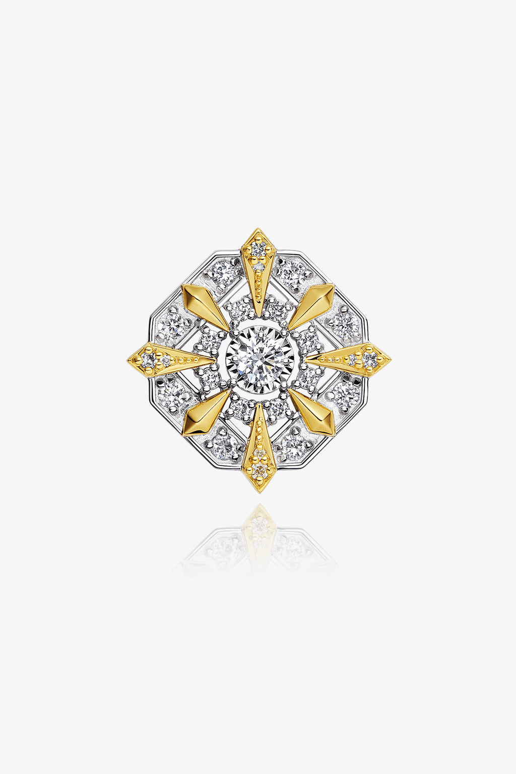 Lab Diamond Antique Pointer Pendant in White and Yellow Gold – Zaiyou ...